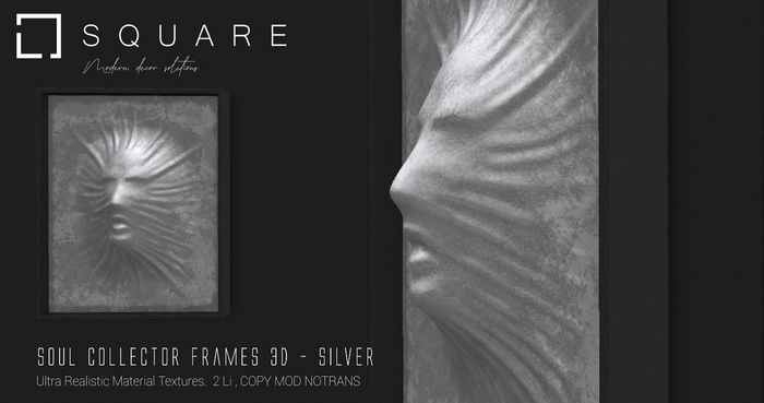 Second Life Marketplace - [ SQUARE ] - SOUL COLLECTOR Frame 3D SILVER
